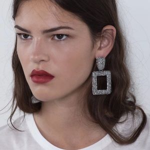 Zara Jewelry | 235 Gold Textured Hoop Drop Earrings | Poshmark